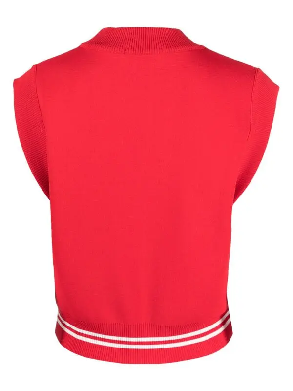 AUTRY Logo-appliqué Vest - Red