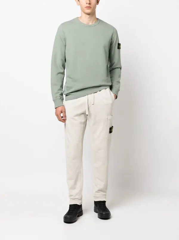 Stone Island Compass-patch Cotton Track Pants - Neutrals