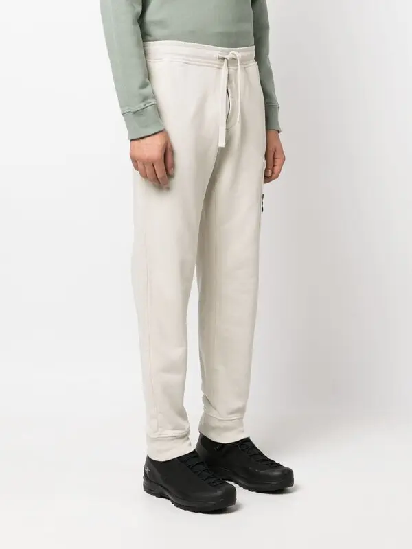 Stone Island Compass-patch Cotton Track Pants - Neutrals