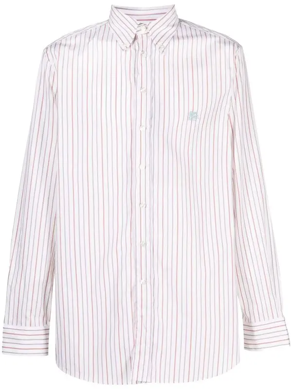 Etro Embroidered-logo Striped Shirt