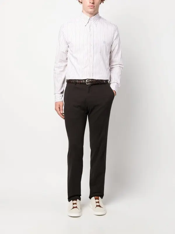 Etro Embroidered-logo Striped Shirt