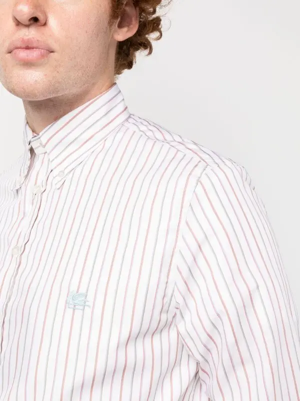 Etro Embroidered-logo Striped Shirt