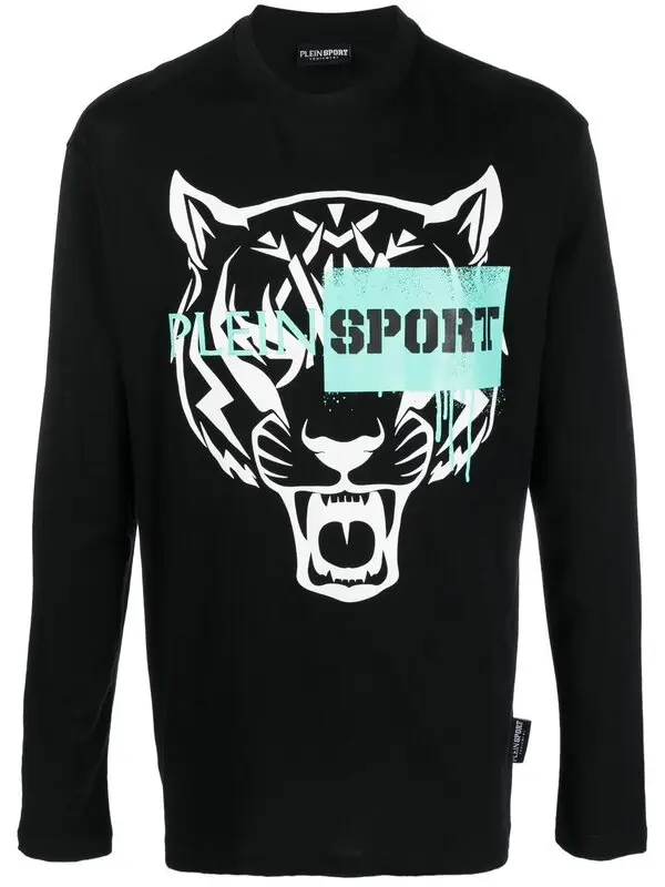 PLEIN SPORT Tiger-motif Long-sleeved T-shirt