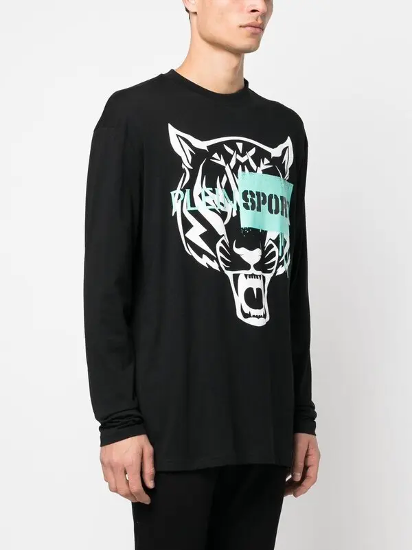 PLEIN SPORT Tiger-motif Long-sleeved T-shirt