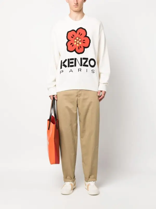 Kenzo Straight-leg Cotton Trousers