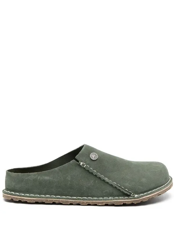BIRKENSTOCK Zermatt Premium Suede Slippers - Green