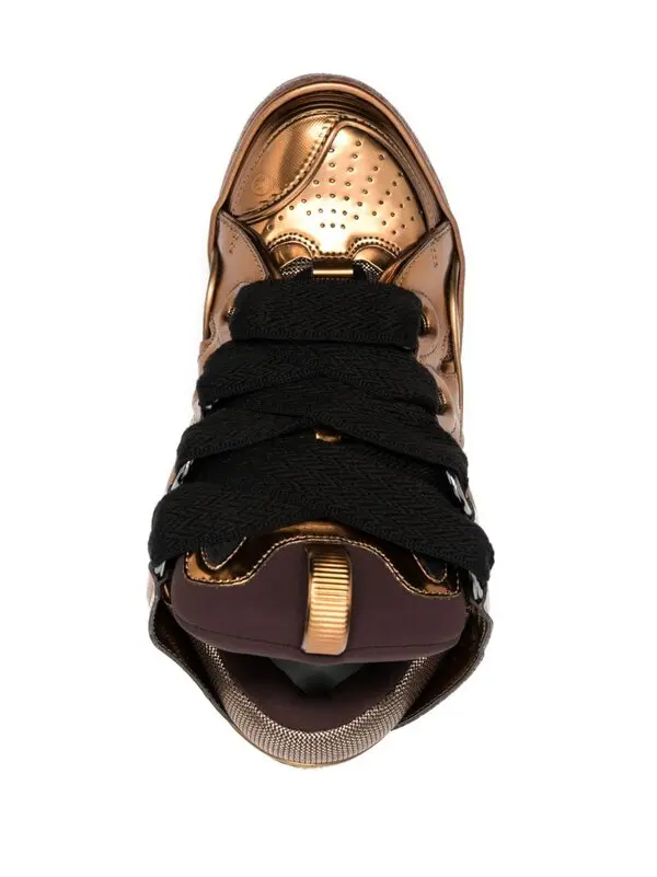 LANVIN Curb Lace-up Sneakers - Brown