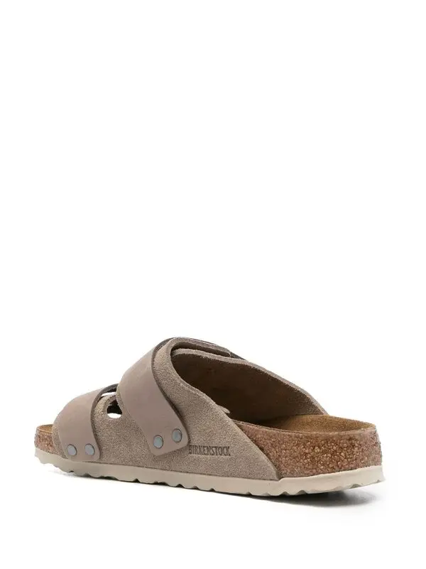 BIRKENSTOCK Kyoto Touch-strap Leather Sandals - Grey