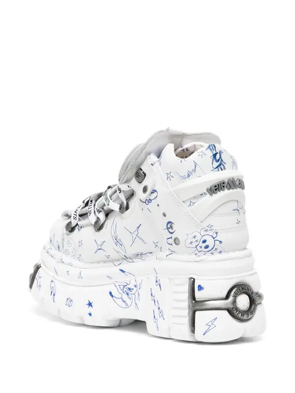 Vetements X New Rock Platform Sneakers In White - 42% Off