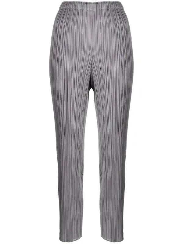 Issey Miyake Plissé Cropped Trousers - Grey