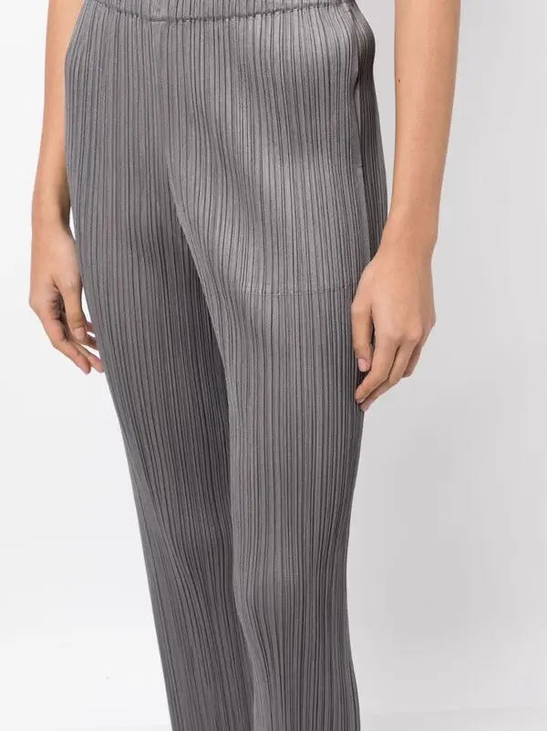 Issey Miyake Plissé Cropped Trousers - Grey