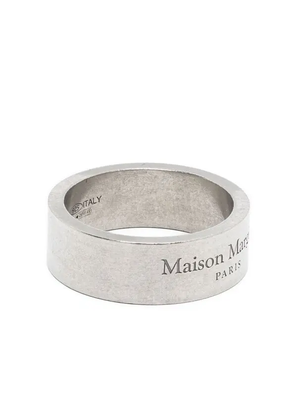 MAISON MARGIELA Logo-engraved Band Ring - Silver