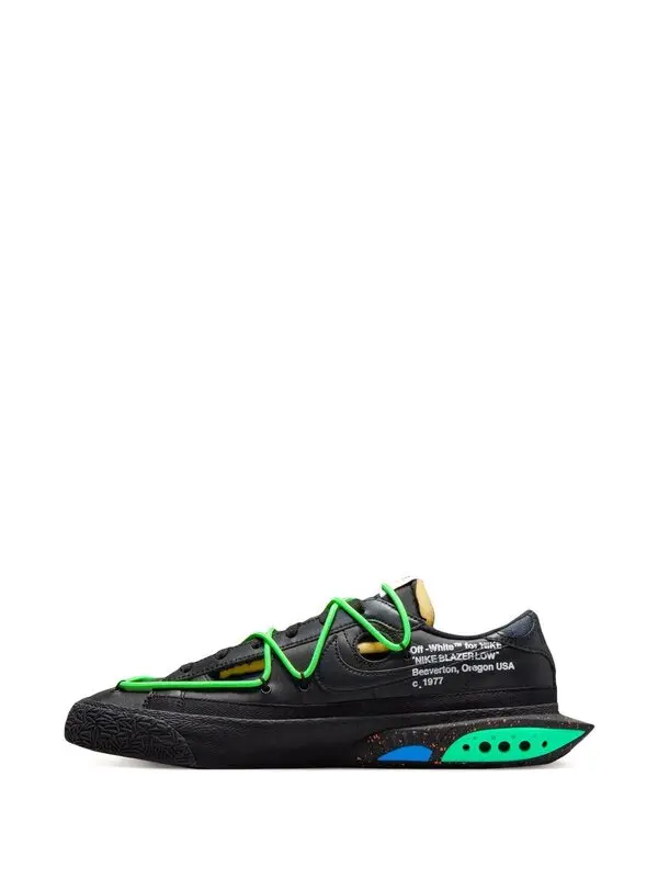 Nike X Off White Blazer Low 77 Sneakers Ow Black Green Fluo