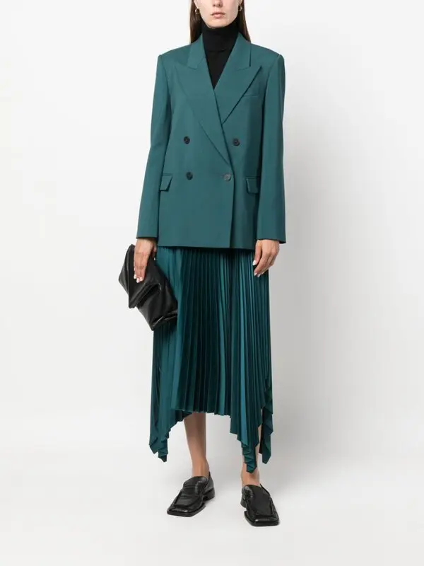 JOSEPH Ade Pleated Midi Skirt - Green