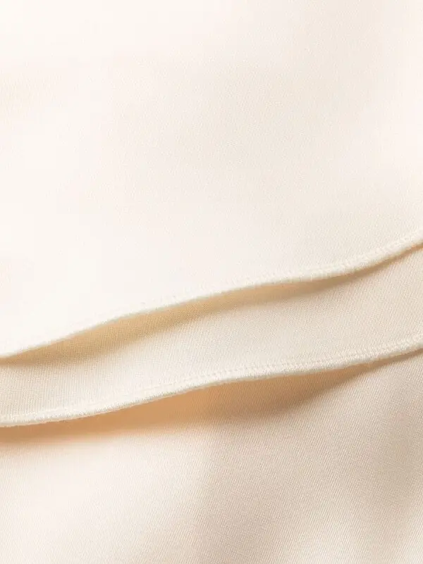 Philosophy Di Lorenzo Serafini Cream Ruffled Trim Wrap Dress - White