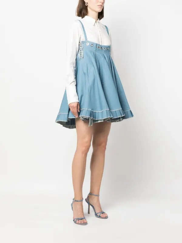 ludovic de saint sernin denim babydoll dress Ludovic De Saint Sernin Denim Dress | Blue