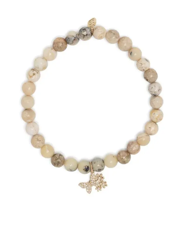 SYDNEY EVAN 14kt Yellow Gold Opal Beaded Bracelet - Neutrals
