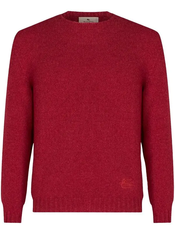 Etro Logo-embroidered Cashmere Jumper - Red