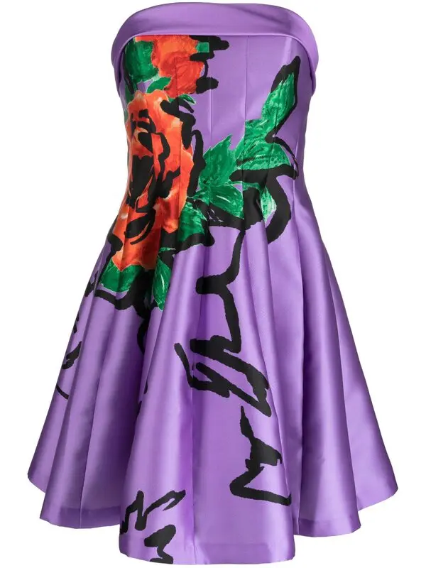 Philosophy Di Lorenzo Serafini Graphic Print Bandeau Minidress - Purple