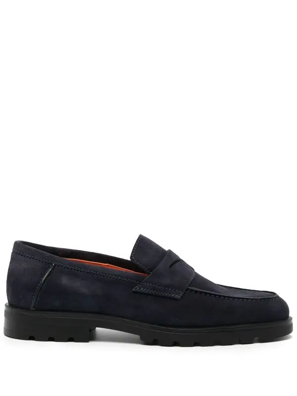 Santoni Almond-toe Penny Loafers