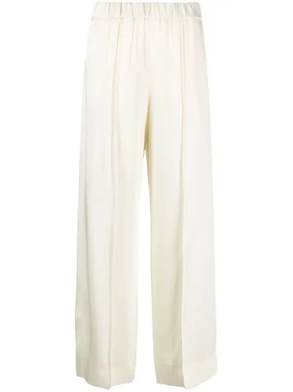 JIL SANDER High-waist Pleated Trousers - Neutrals