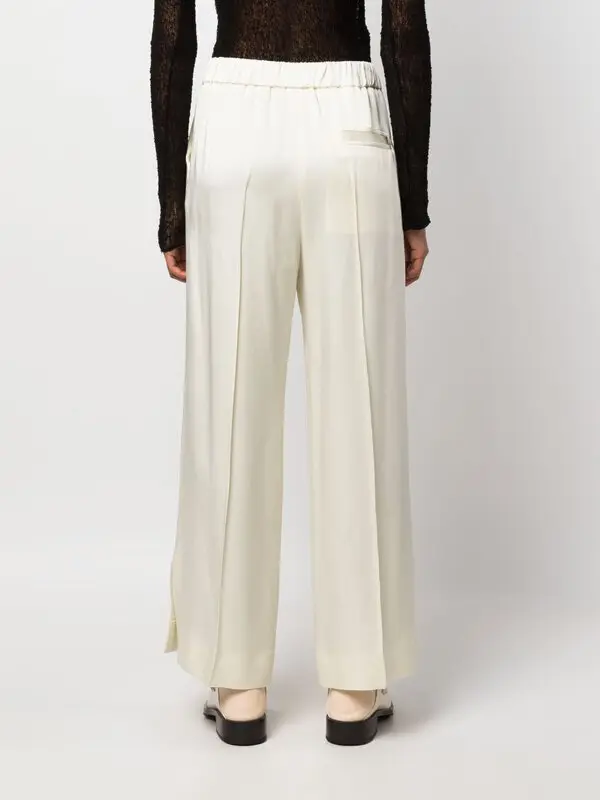 JIL SANDER High-waist Pleated Trousers - Neutrals