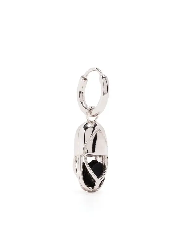 CAPSULE ELEVEN Onyx Hoop Earring - Silver