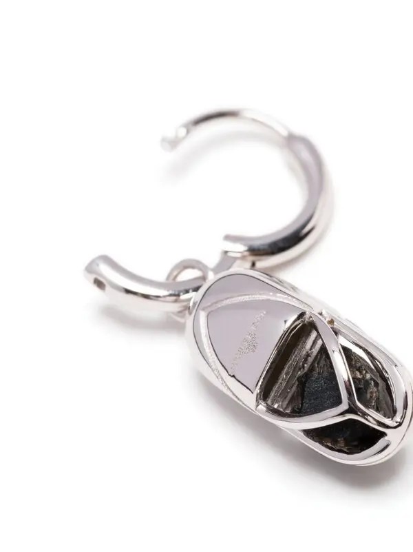 CAPSULE ELEVEN Onyx Hoop Earring - Silver