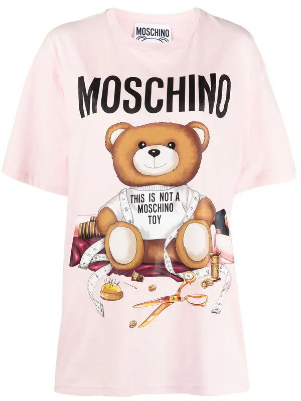 Moschino Teddy Bear-print Cotton T-shirt - Pink