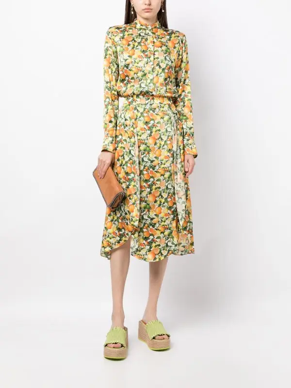 Stella McCartney Fruit Print Midi Skirt