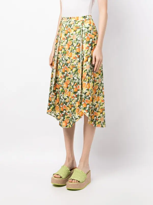 Stella McCartney Fruit Print Midi Skirt
