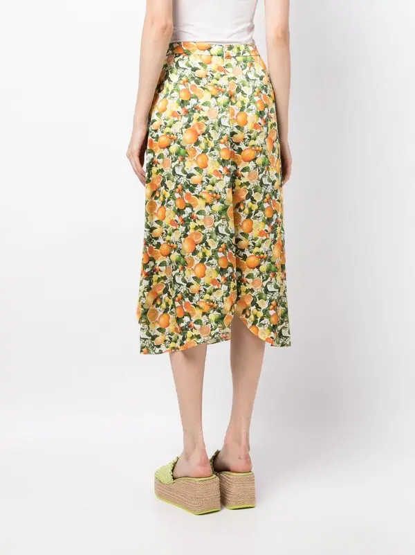 Stella McCartney Fruit Print Midi Skirt