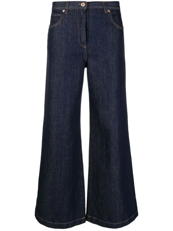 Aspesi Wide Leg Flare Jeans - Blue
