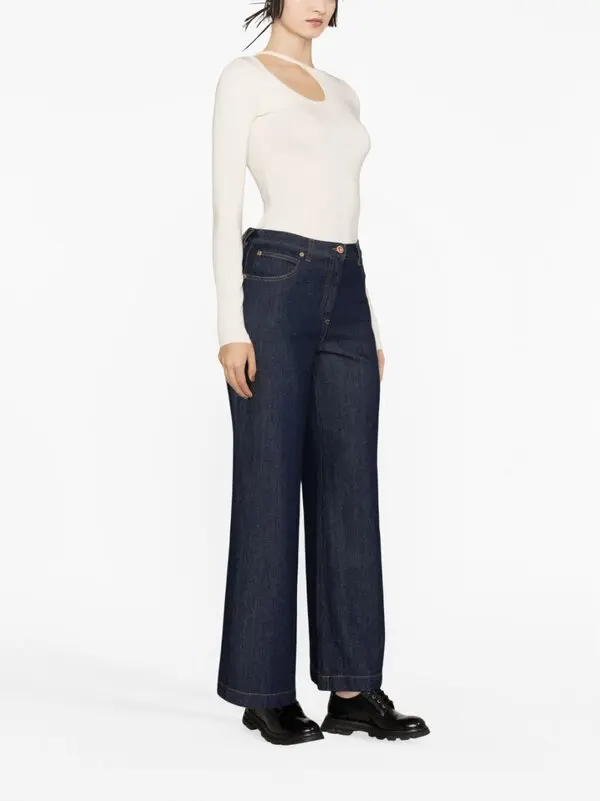 Aspesi Wide Leg Flare Jeans - Blue