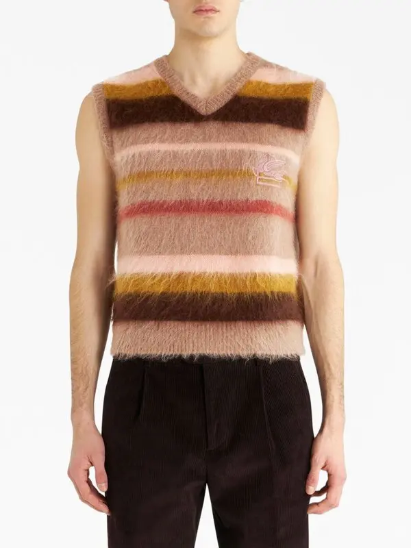 Etro Logo-embroidered Mohair-blend Jumper