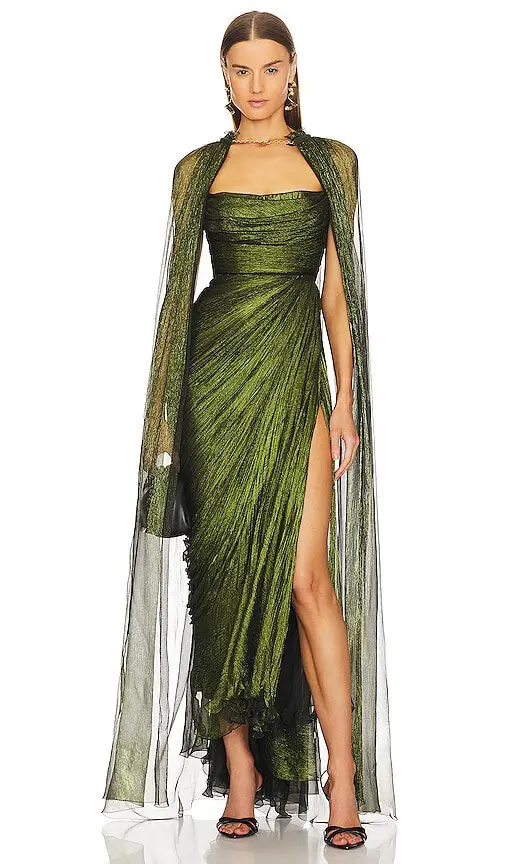 slim fit dress slacks Woman Gown Dress | MARIA LUCIA HOHAN Silk Stephanie Gown