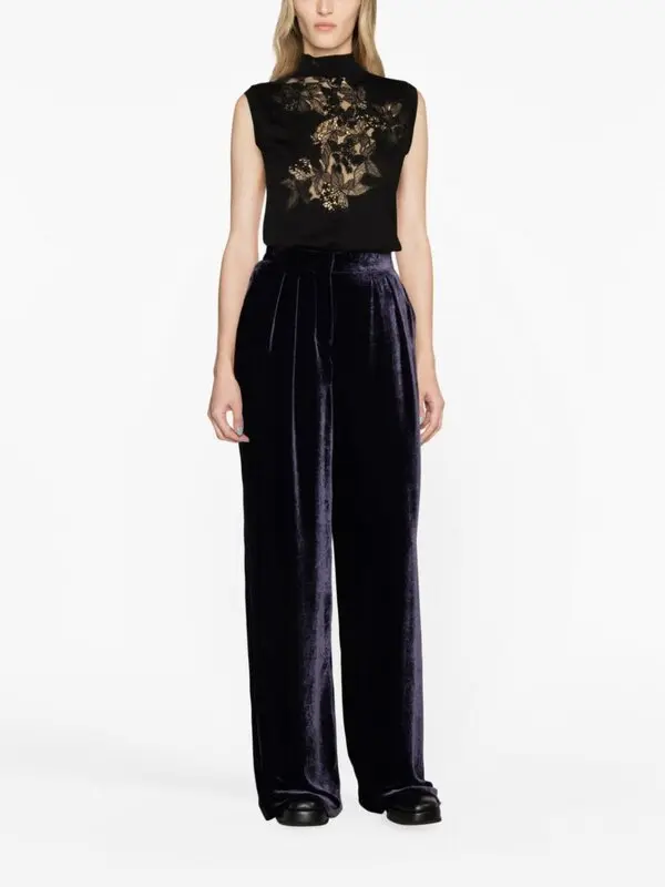 Alberta Ferretti Velvet Maxi Trousers