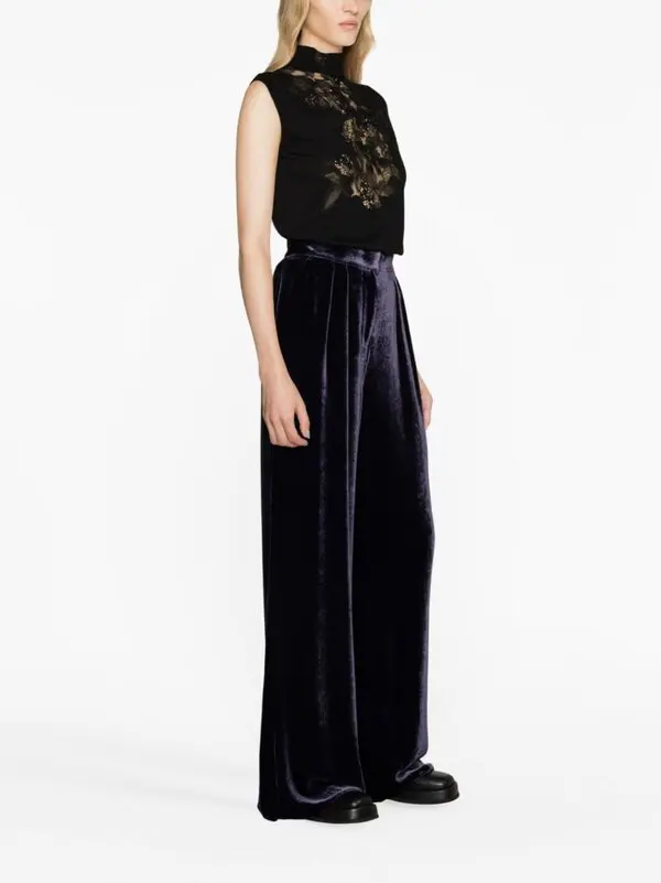 Alberta Ferretti Velvet Maxi Trousers