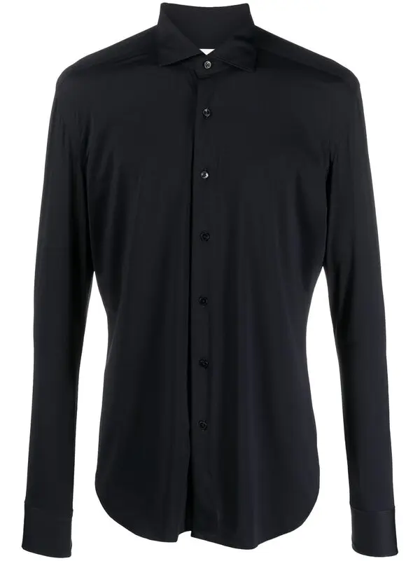 XACUS Spread-collar Long-sleeve Shirt - Blue