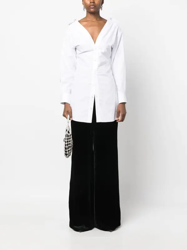 Alberta Ferretti Velvet Palazzo Trousers