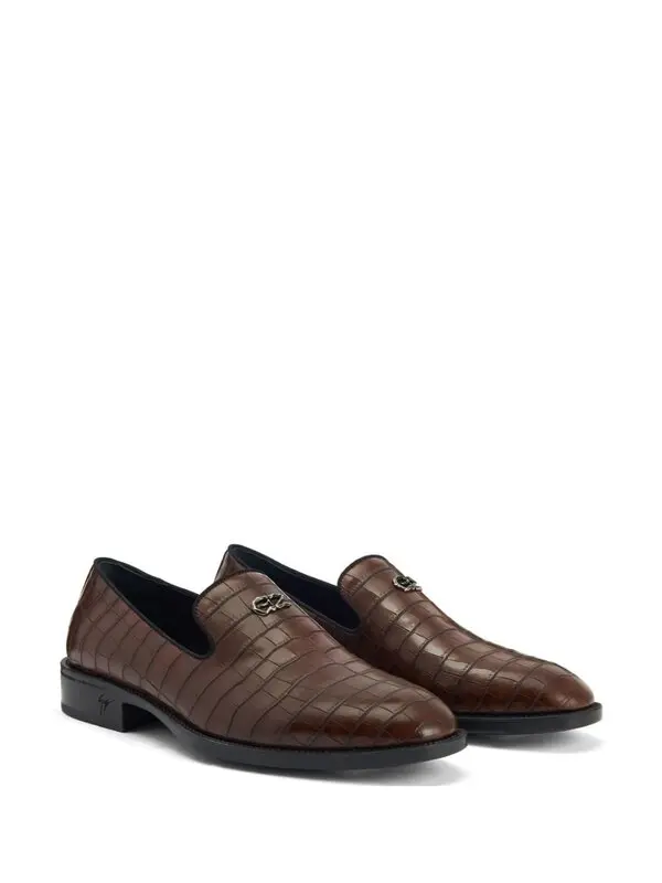 GIUSEPPE ZANOTTI Imrham Crocodile-effect Loafers