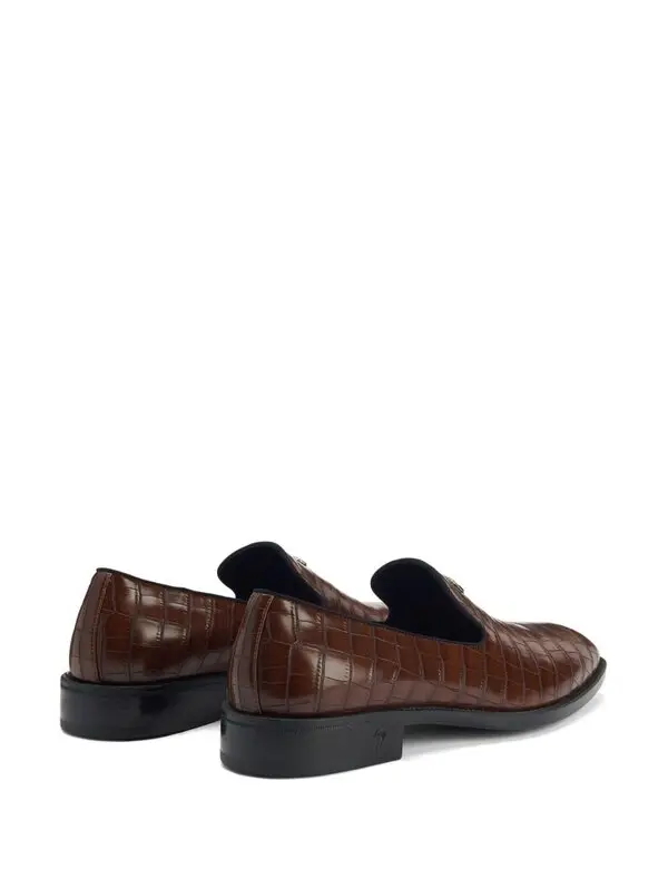 GIUSEPPE ZANOTTI Imrham Crocodile-effect Loafers