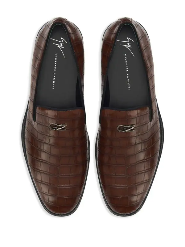 GIUSEPPE ZANOTTI Imrham Crocodile-effect Loafers