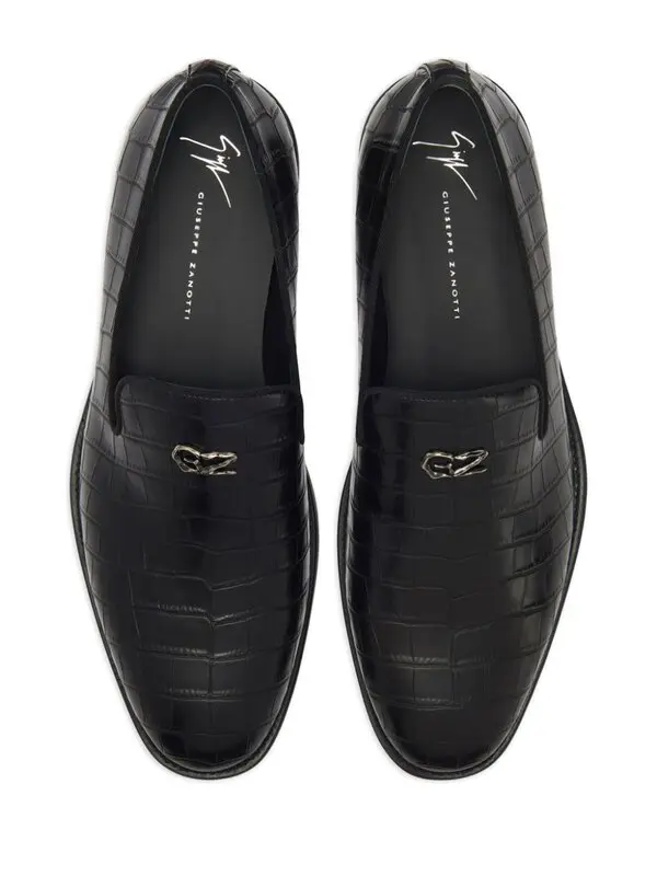 GIUSEPPE ZANOTTI Imrham Crocodile-effect Loafers
