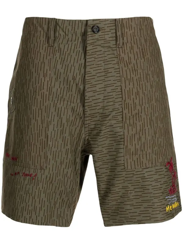 President's Camouflage-print Cotton Shorts - Green