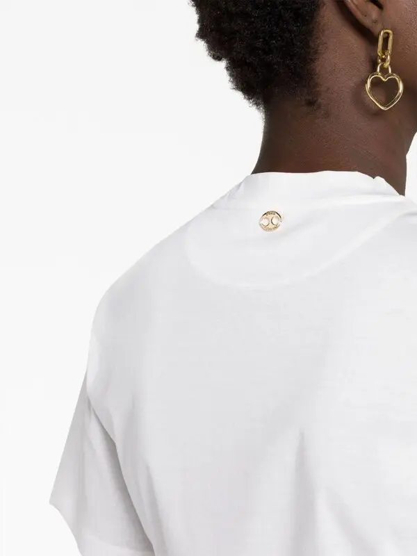 Rabanne Gathered Cotton T-shirt - White
