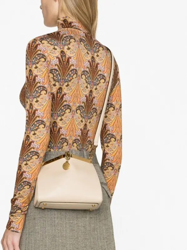 Etro Vela Leather Shoulder Bag - Neutrals