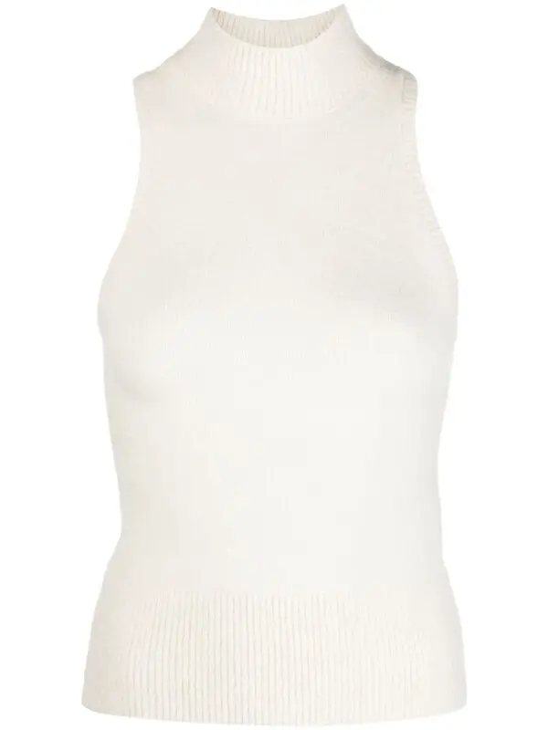 PATOU Mock-neck Knit Top - White