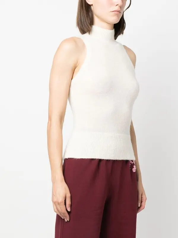 PATOU Mock-neck Knit Top - White