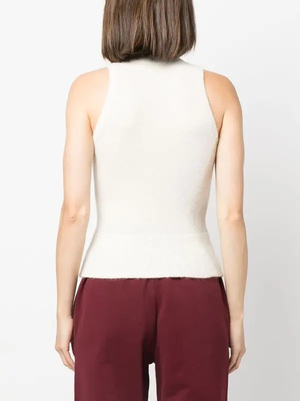 PATOU Mock-neck Knit Top - White